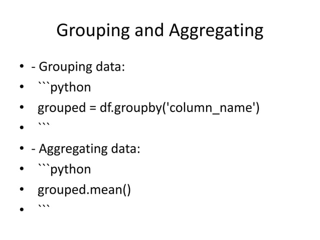 Detailed explanation about python pandas library | PPT