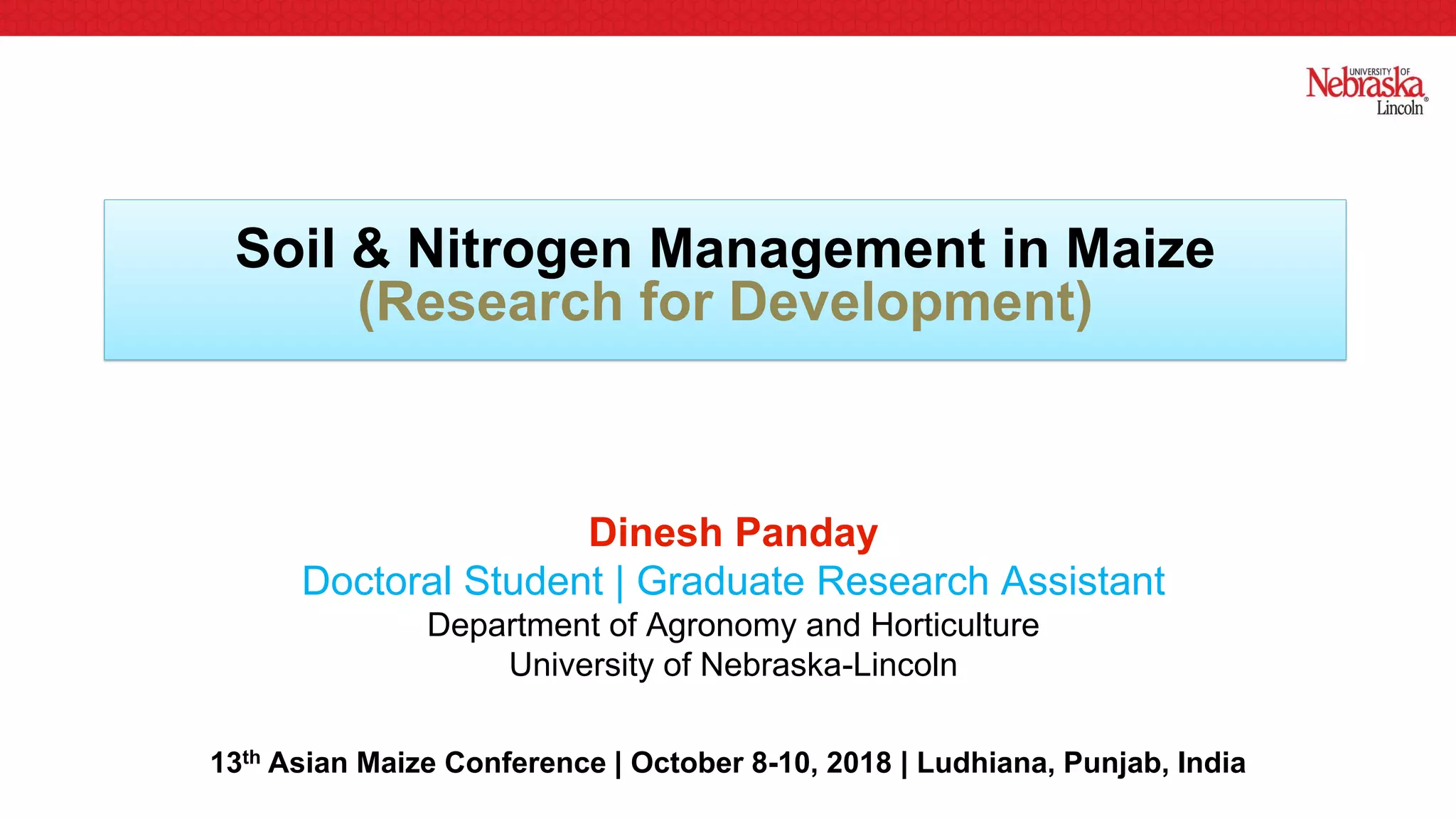 Soil and nitrogen management in maize | PPT