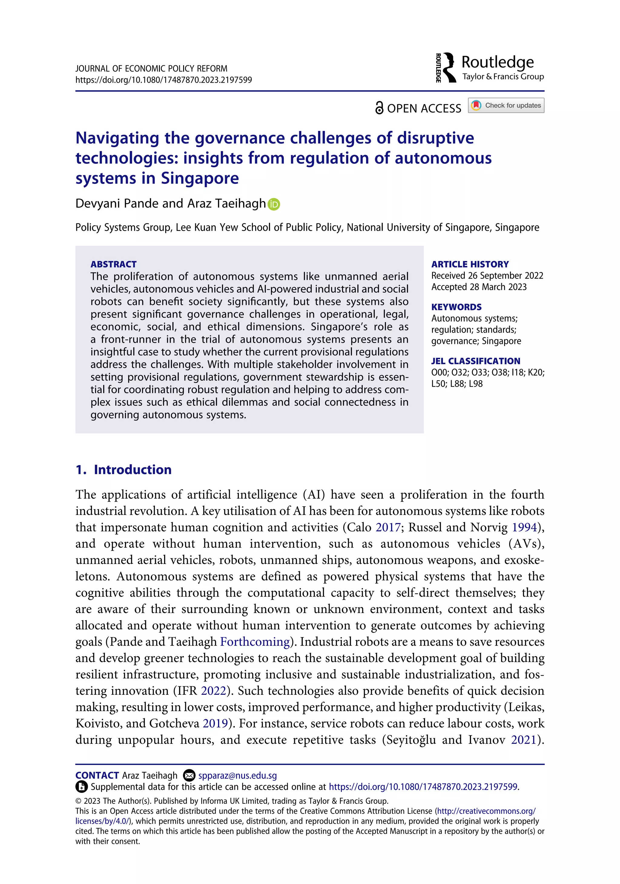 Navigating the governance challenges of disruptive technologies ...