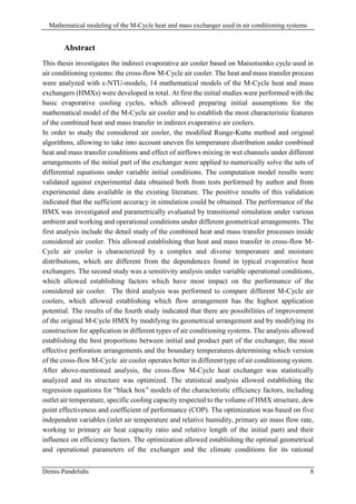 Pandelidis - Unknown - MATHEMATICAL MODELING OF THE M-CYCLE HEAT AND ...
