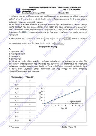 ΠΑΝΕΛΛΗΝΙΟΣ ΔΙΑΓΩΝΙΣΜΟΣ ΦΥΣΙΚΗΣ "ΑΡΙΣΤΟΤΕΛΗΣ" Γ΄ΓΥΜΝΑΣΙΟΥ 2016 | PDF