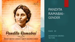 PANDITA RAMABAI- Indian political thought GENDER.pptx