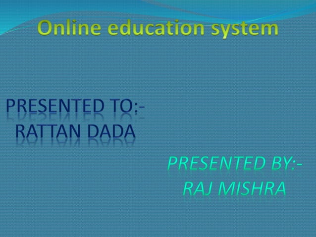 online education system | PPT