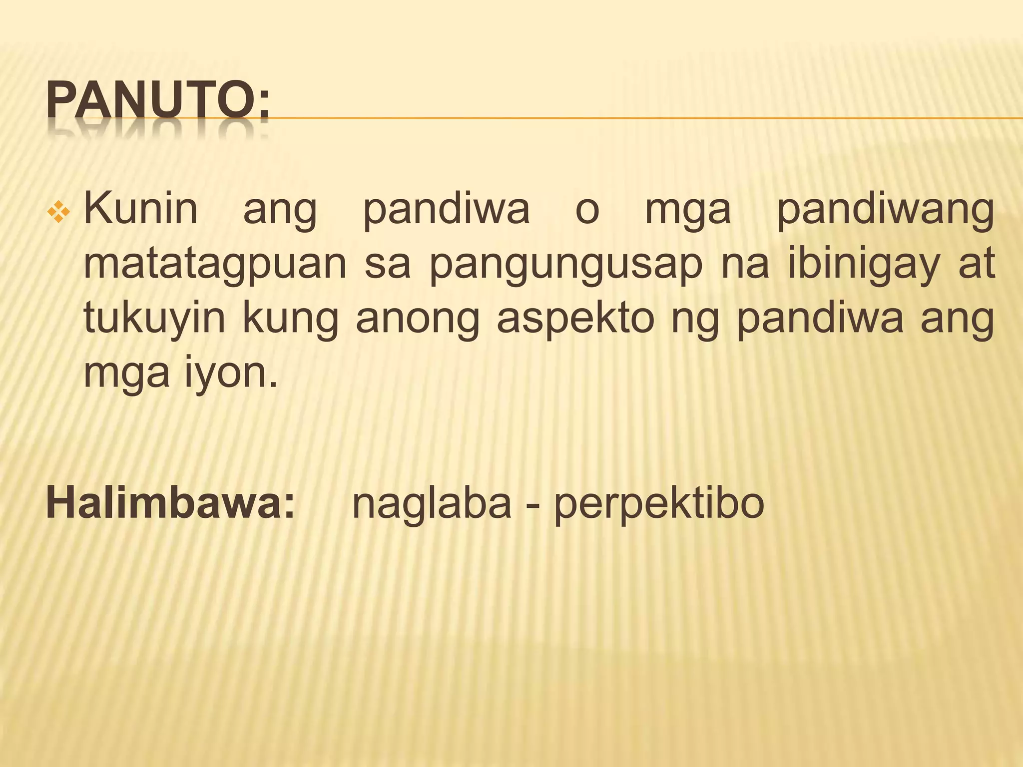 Aspekto ng Pandiwa | PPTX