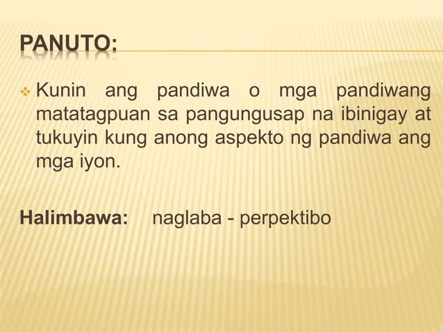 Aspekto ng Pandiwa | PPTX