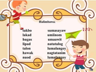 Pandiwa Halimbawa Clipart House