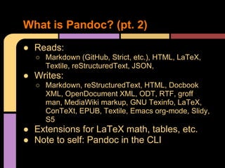 Pandoc: the deep dive (PDXFunc presentation) | PPT