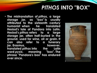 PANDORAS BOX QUESTIONS AND EXERCISES FOR G10 | PPTX