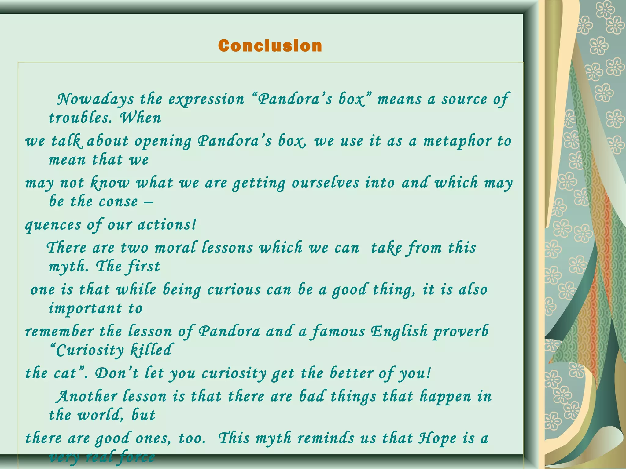 Pandora's box. | PPT
