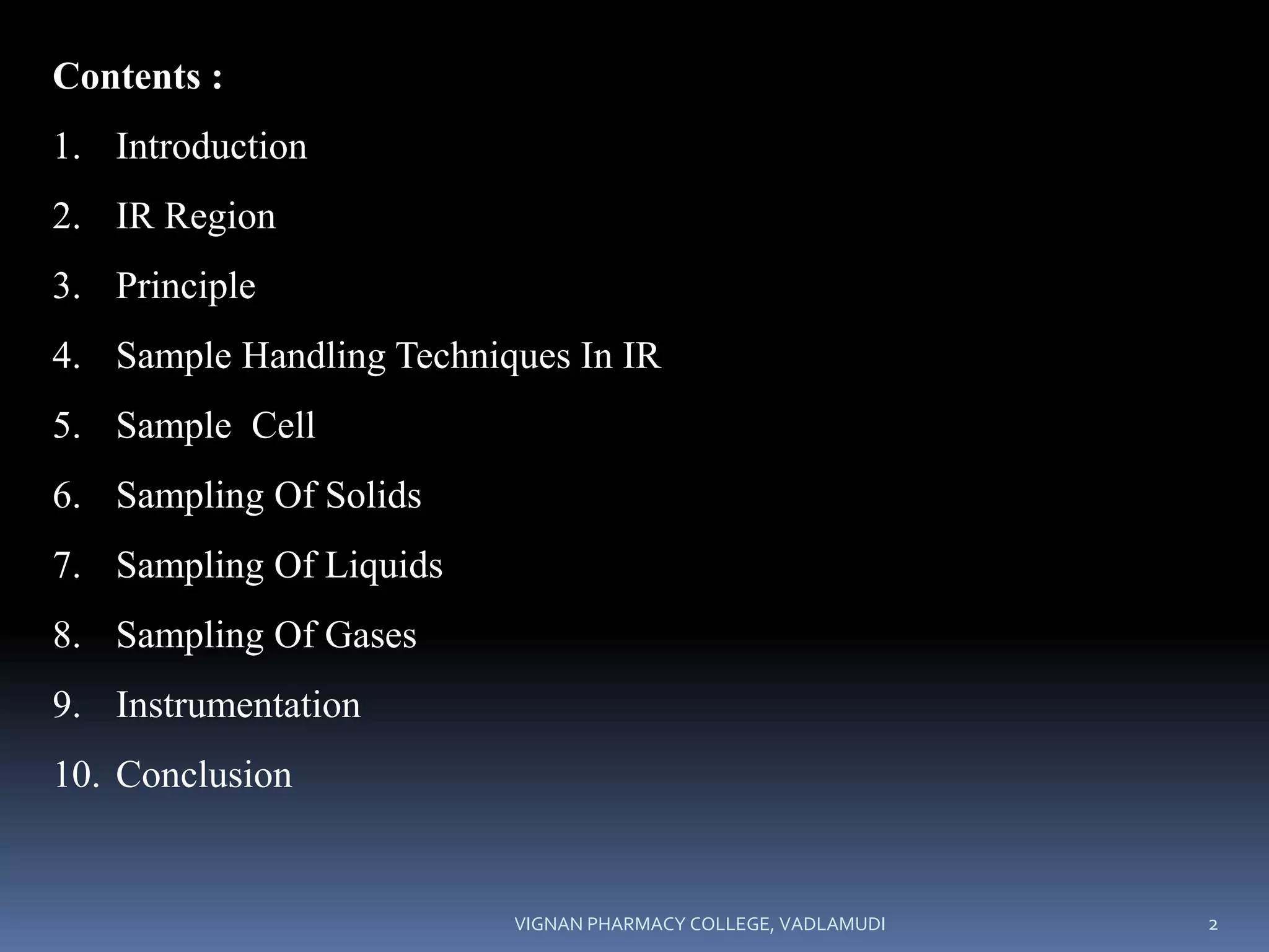 Sampling techniques of Infrared Spectroscopy | PPTX
