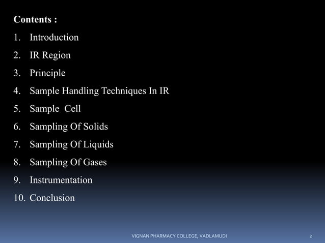 Sampling techniques of Infrared Spectroscopy | PPTX