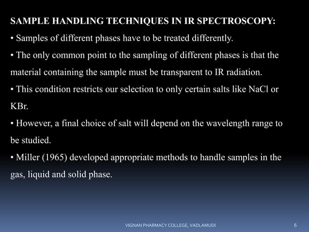 Sampling techniques of Infrared Spectroscopy | PPTX