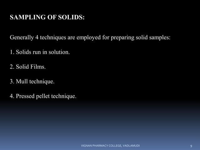 Sampling techniques of Infrared Spectroscopy | PPTX