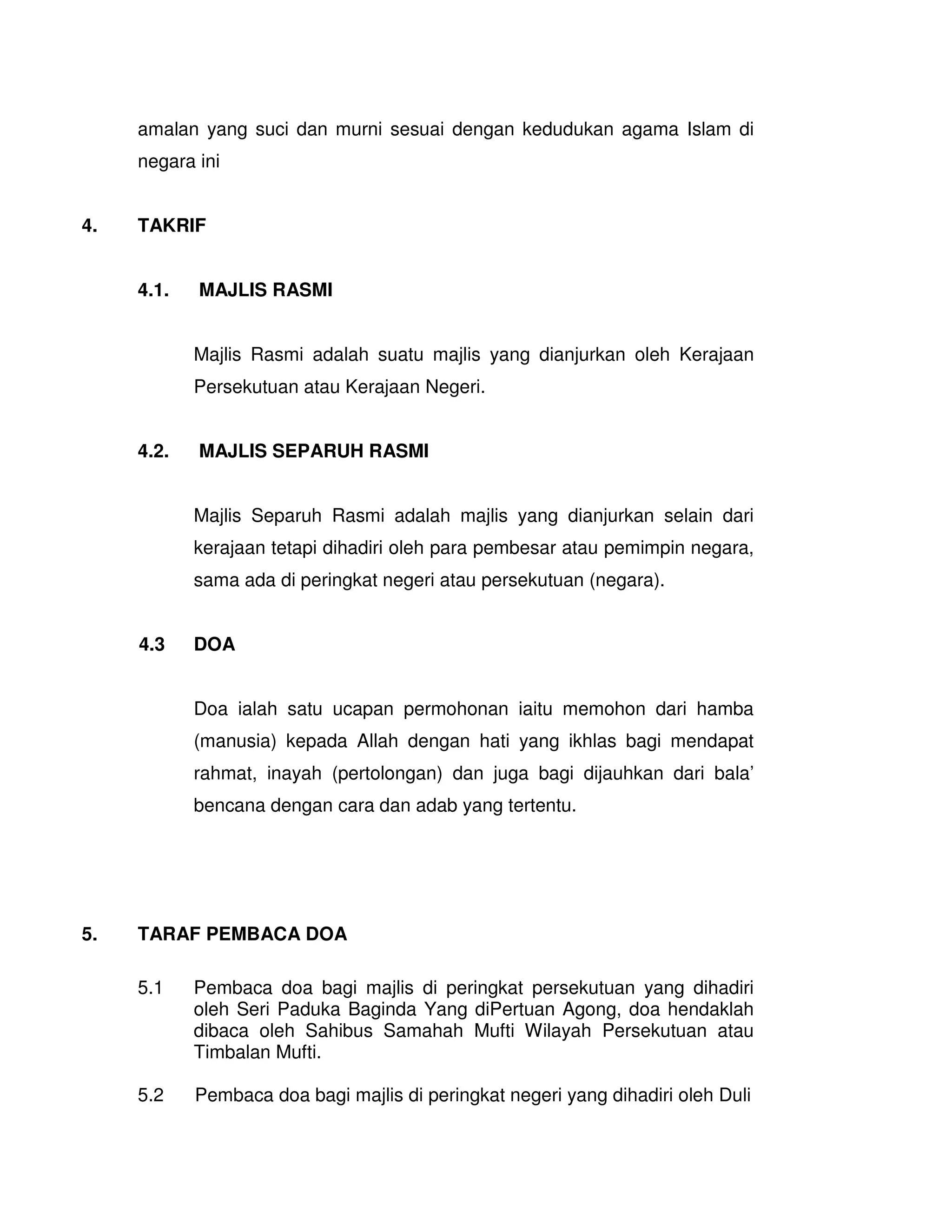 Panduan doa-rasmi | PDF