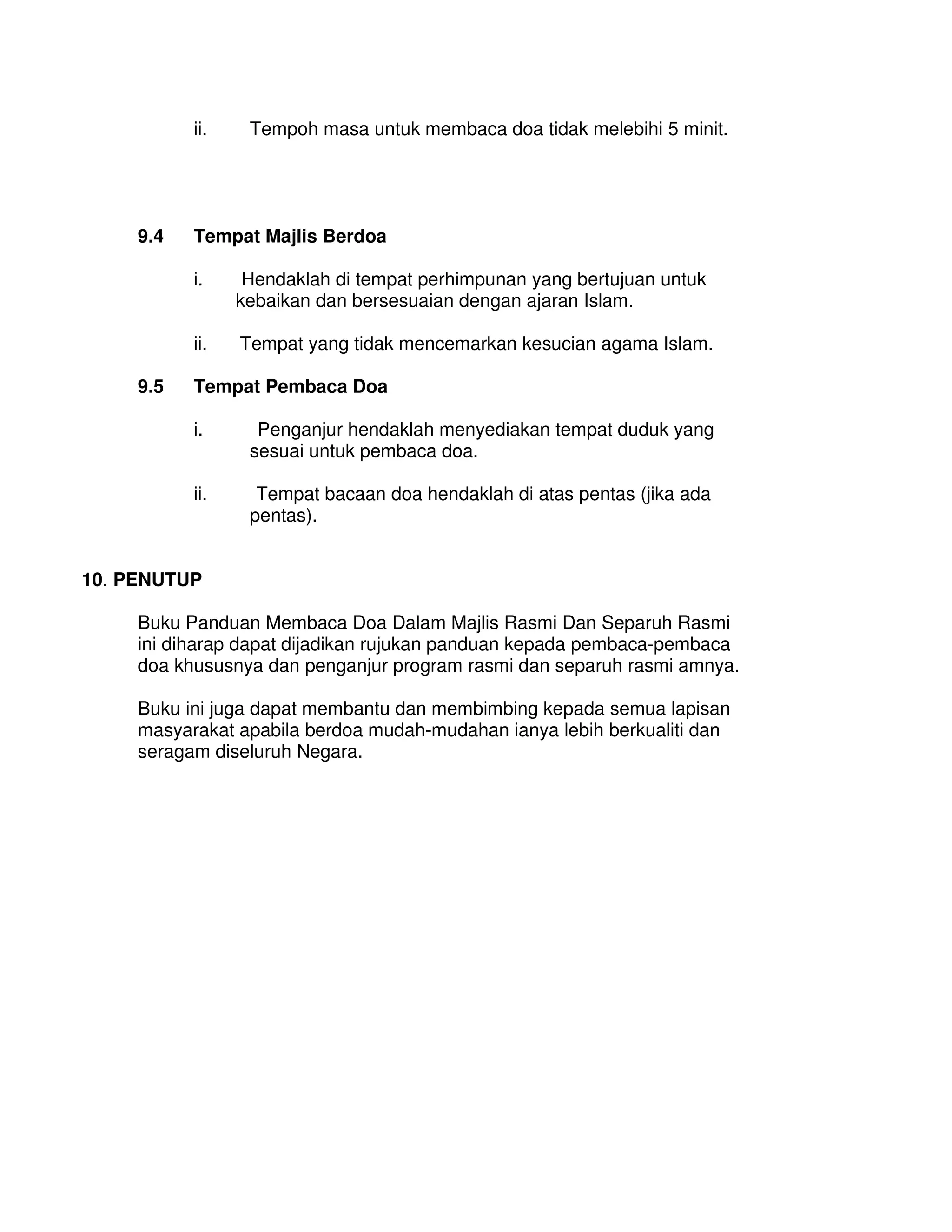 Panduan doa-rasmi | PDF