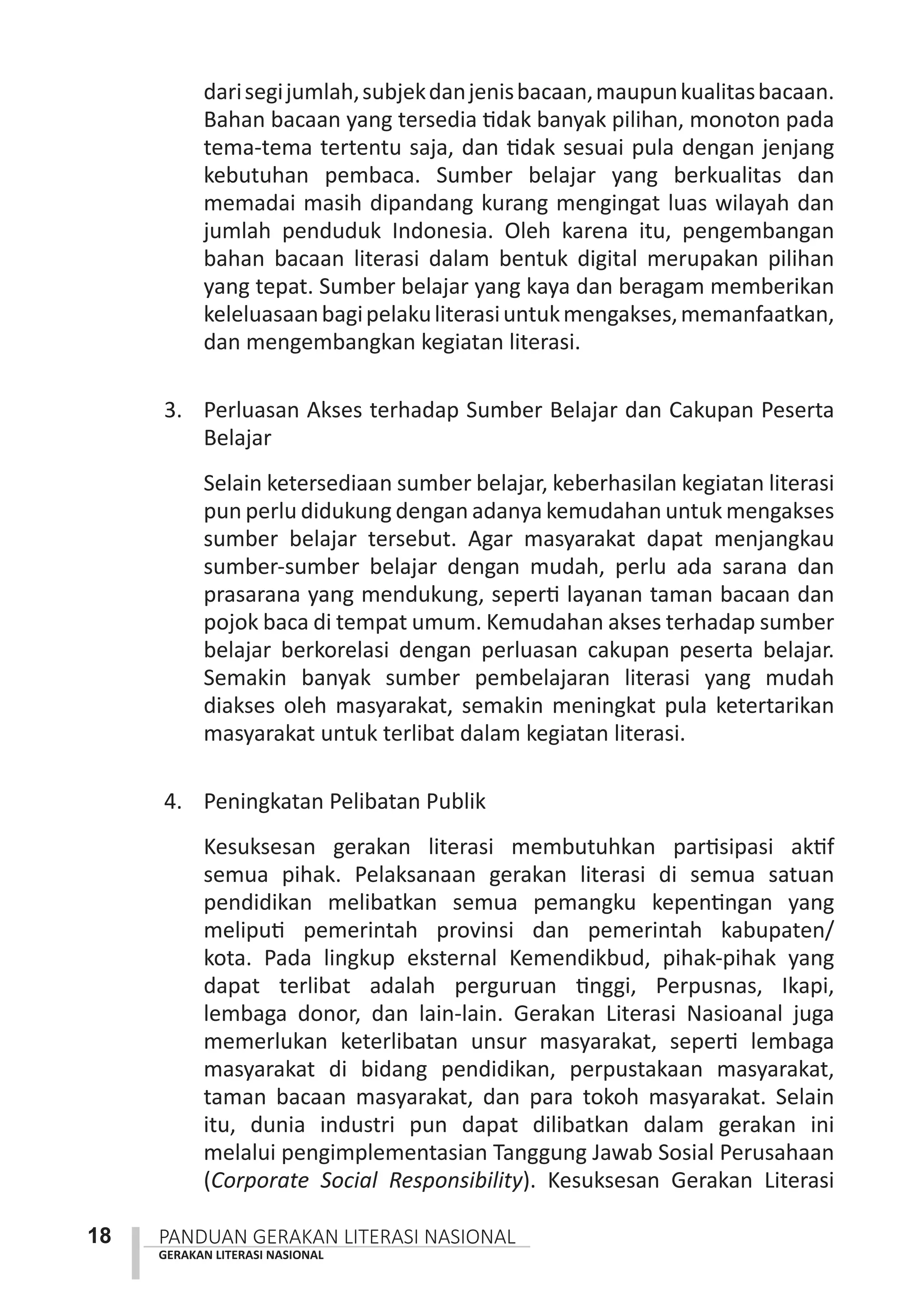 PANDUAN GERAKAN LITERASI NASIONAL | PDF