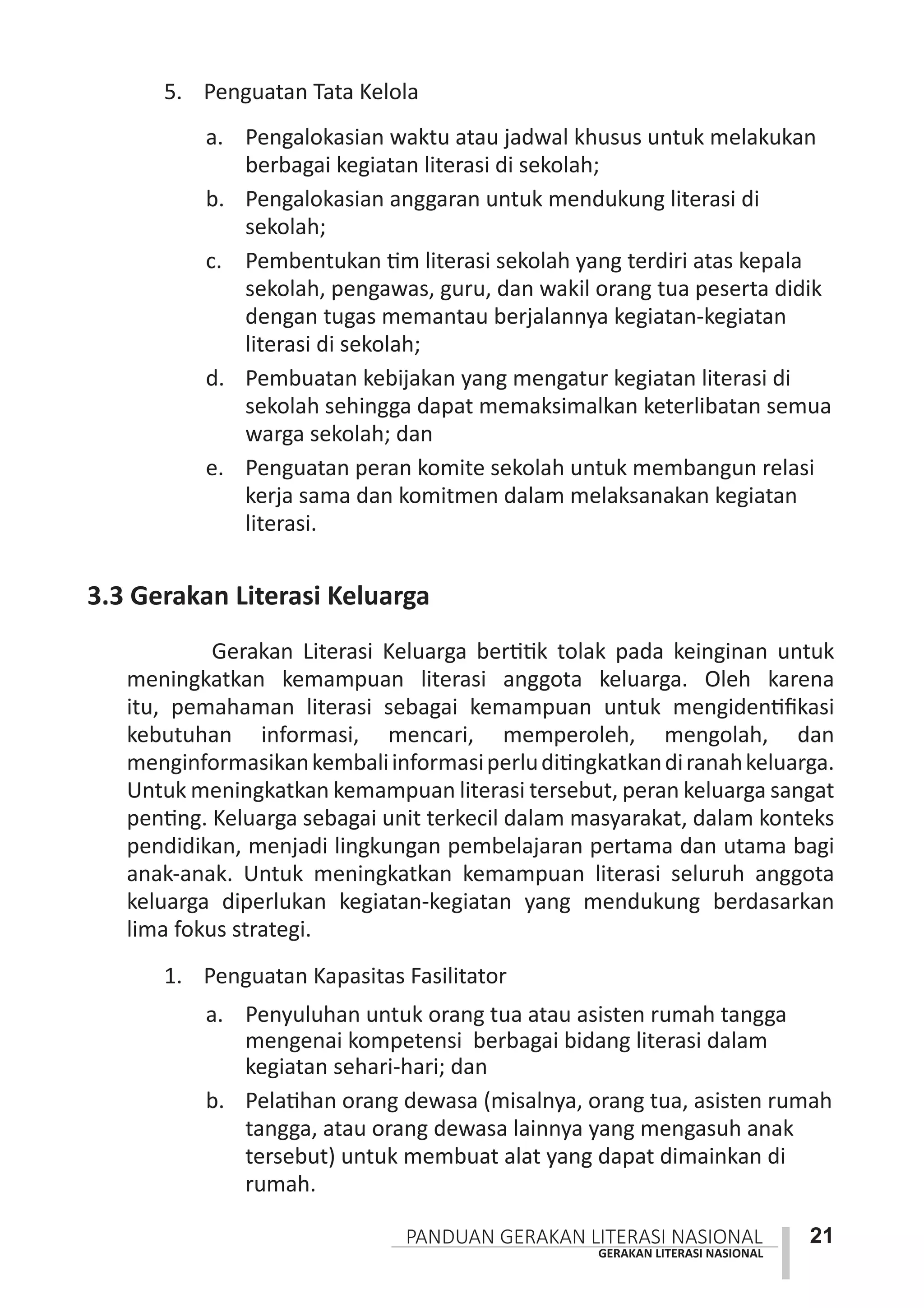 PANDUAN GERAKAN LITERASI NASIONAL | PDF