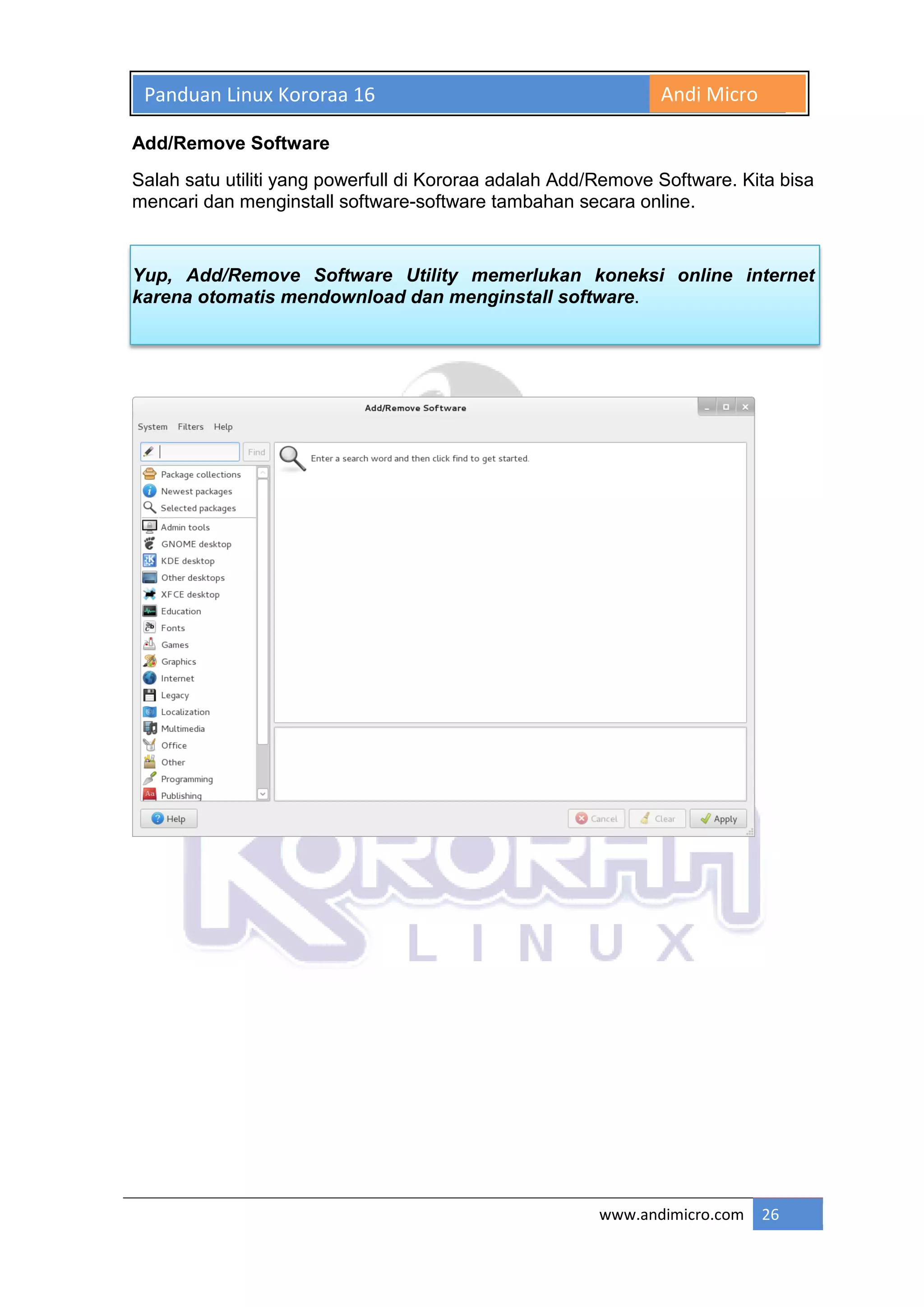 Panduan Instalasi dan Konfigurasi Linux Kororaa 16 | PDF
