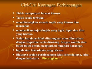 Panduan Karangan Perbincangan | PPT