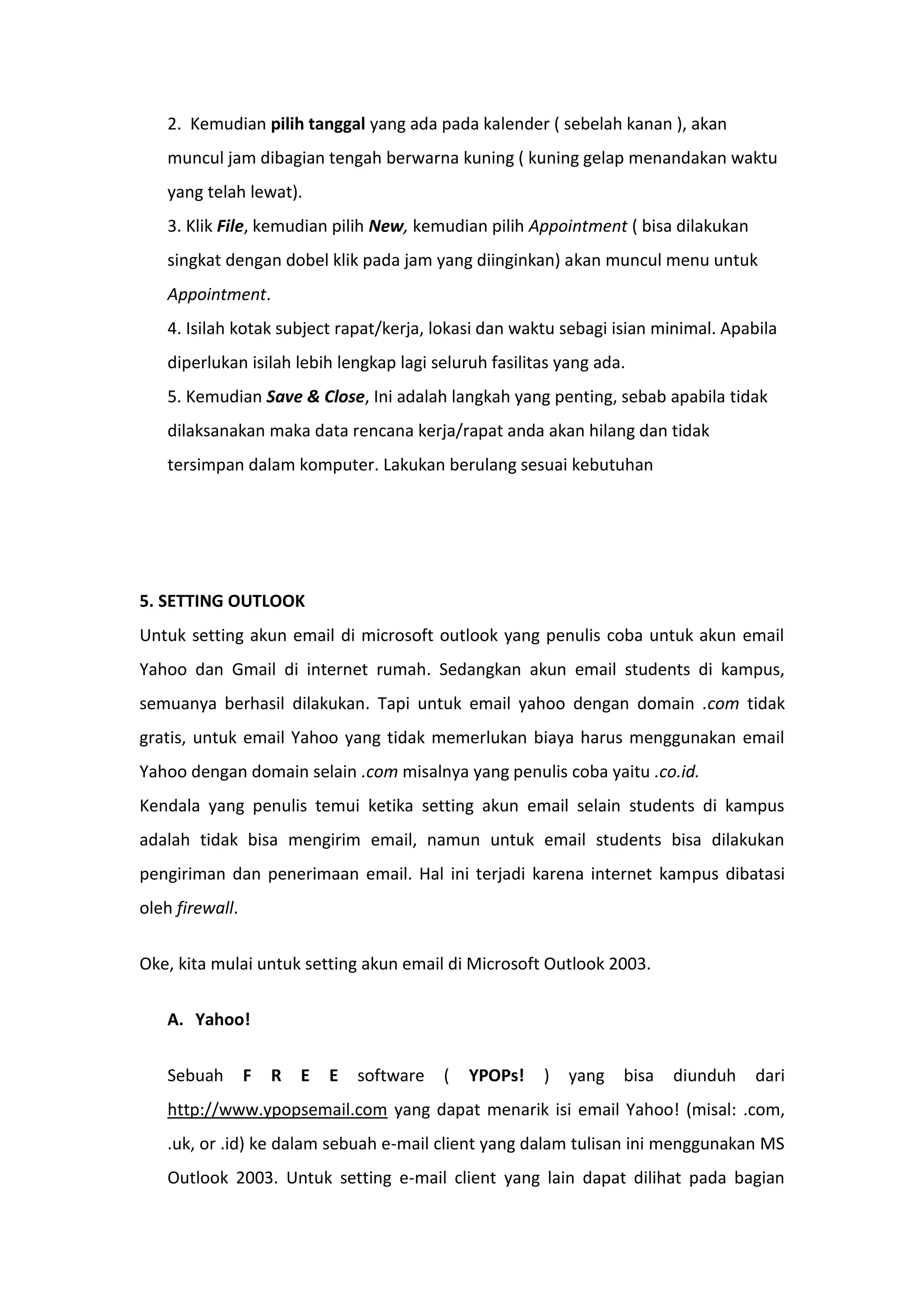 Panduan menggunakan microsoft outlook | PDF