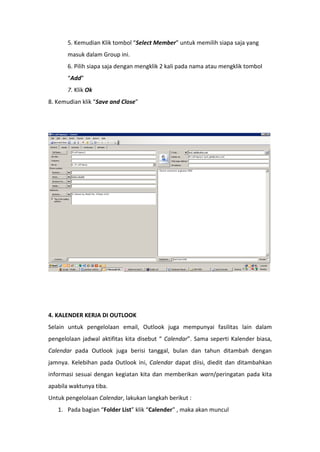 Panduan menggunakan microsoft outlook | PDF