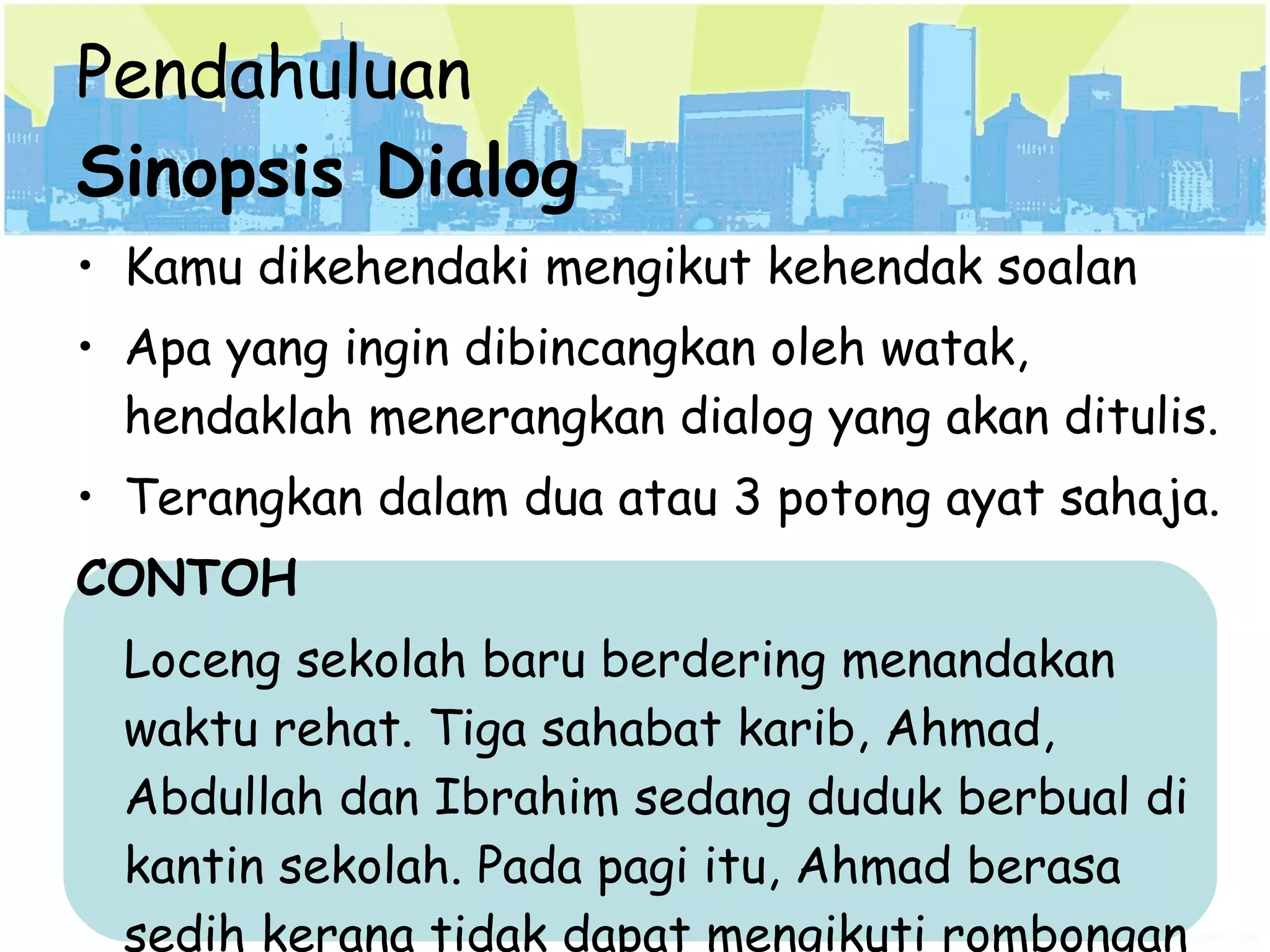 Panduan Menulis Dialog | PPT