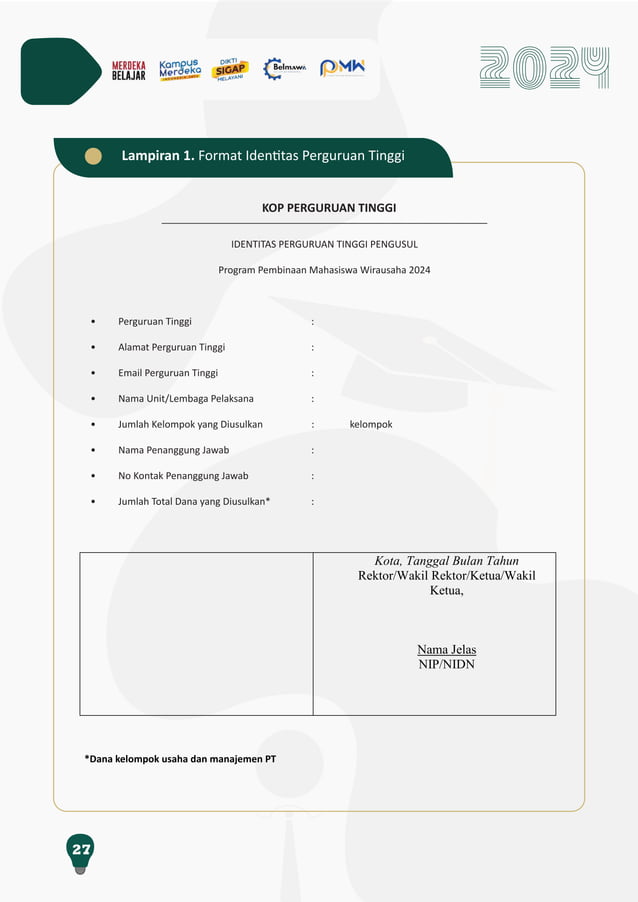 Panduan P2MW 2024 sebagai panduan dalam penyusunan proposal p2mw 2024 | PDF