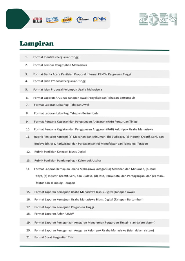 Panduan P2MW 2024 sebagai panduan dalam penyusunan proposal p2mw 2024 | PDF