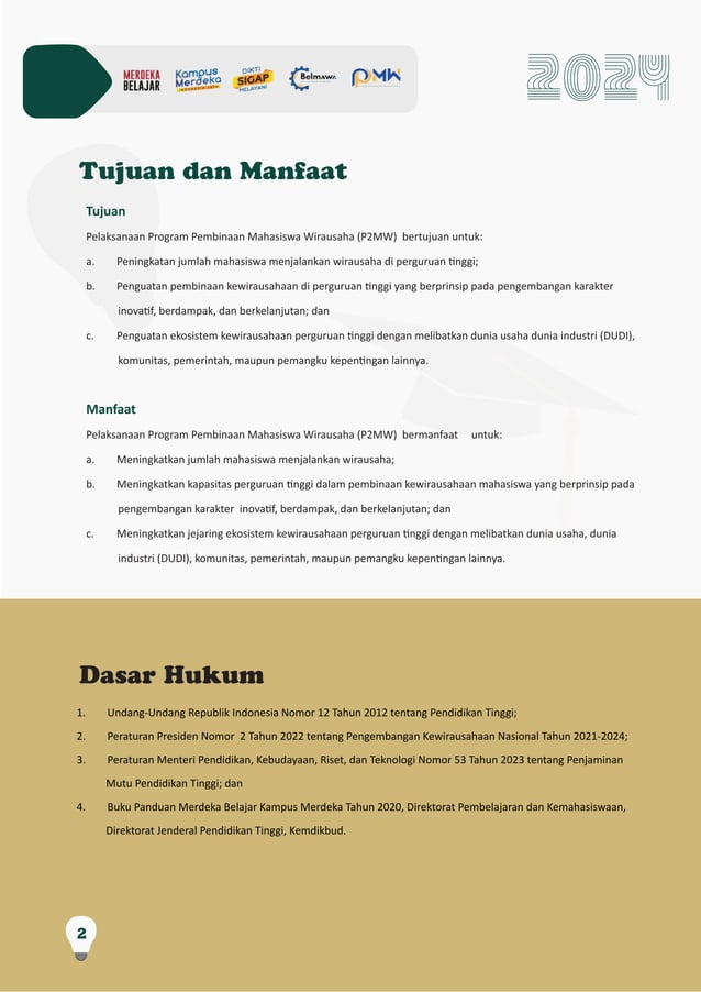 Panduan P2MW 2024 sebagai panduan dalam penyusunan proposal p2mw 2024 | PDF