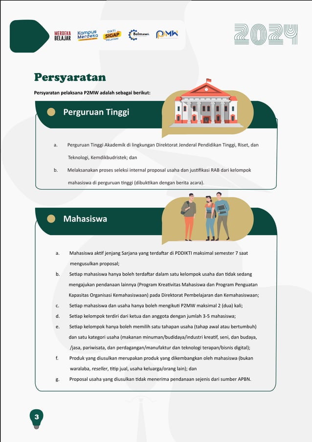 Panduan P2MW 2024 sebagai panduan dalam penyusunan proposal p2mw 2024 | PDF