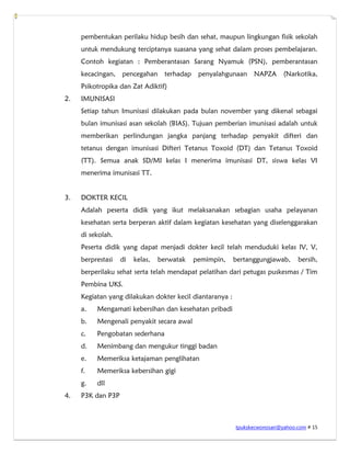 Panduan pelaksanaan-uks-sd2 | PDF