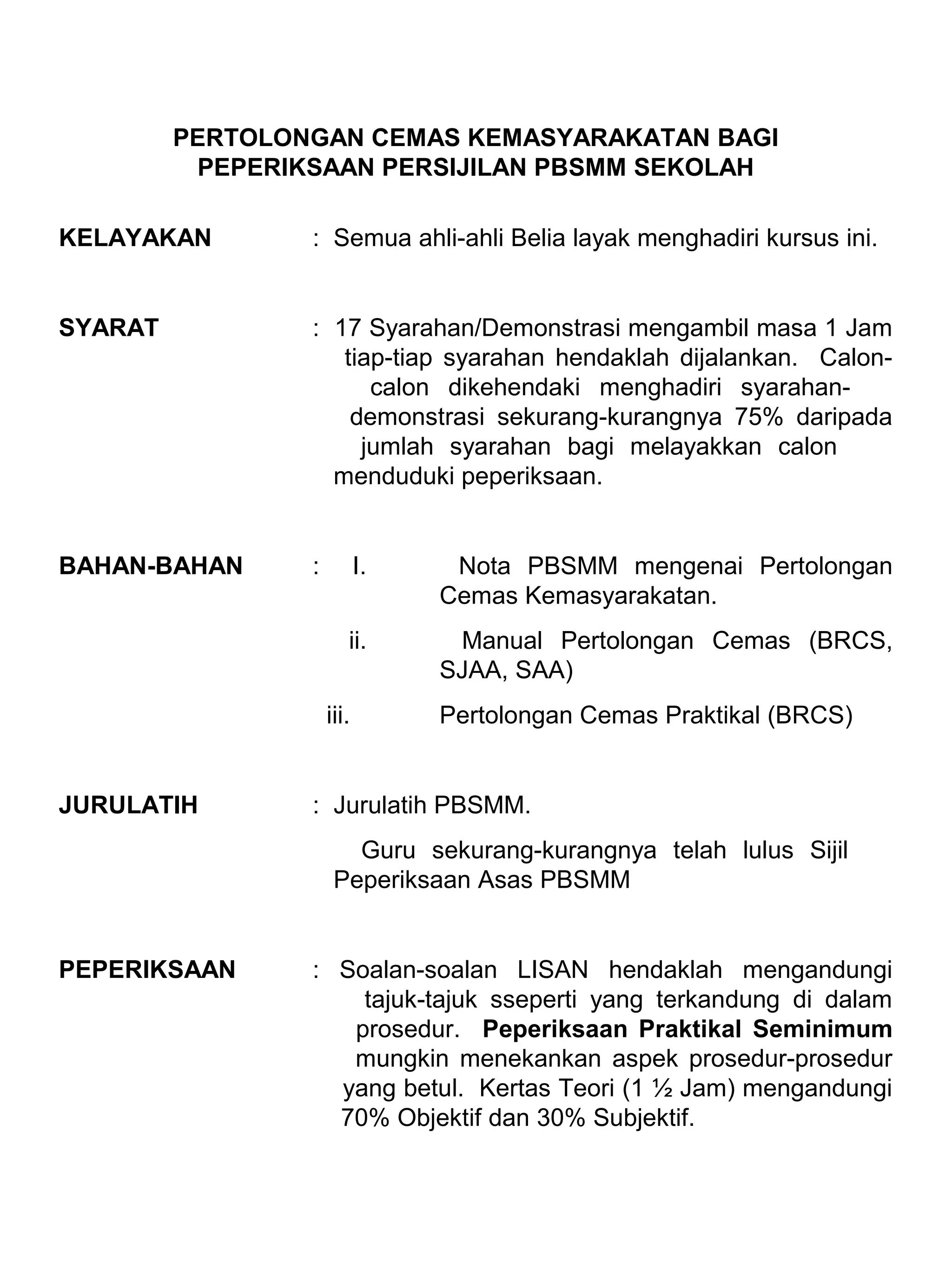 Panduan Persijilan dan Sukatan Pelajaran - PBSM | PPT