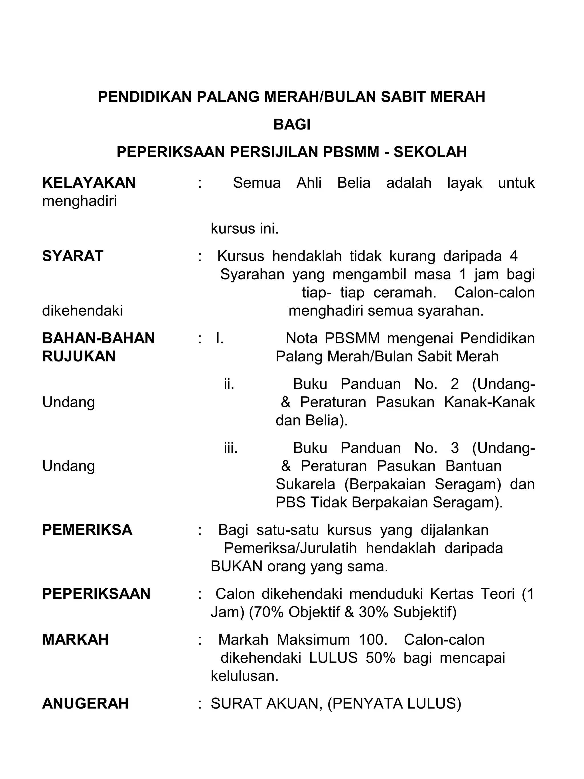 Panduan Persijilan dan Sukatan Pelajaran - PBSM | PPT