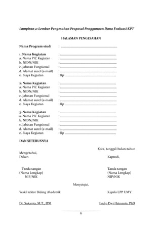 Panduan Proposal Pengajuan Dana Evaluasi Kurikulum dan Pembelajaran | PDF