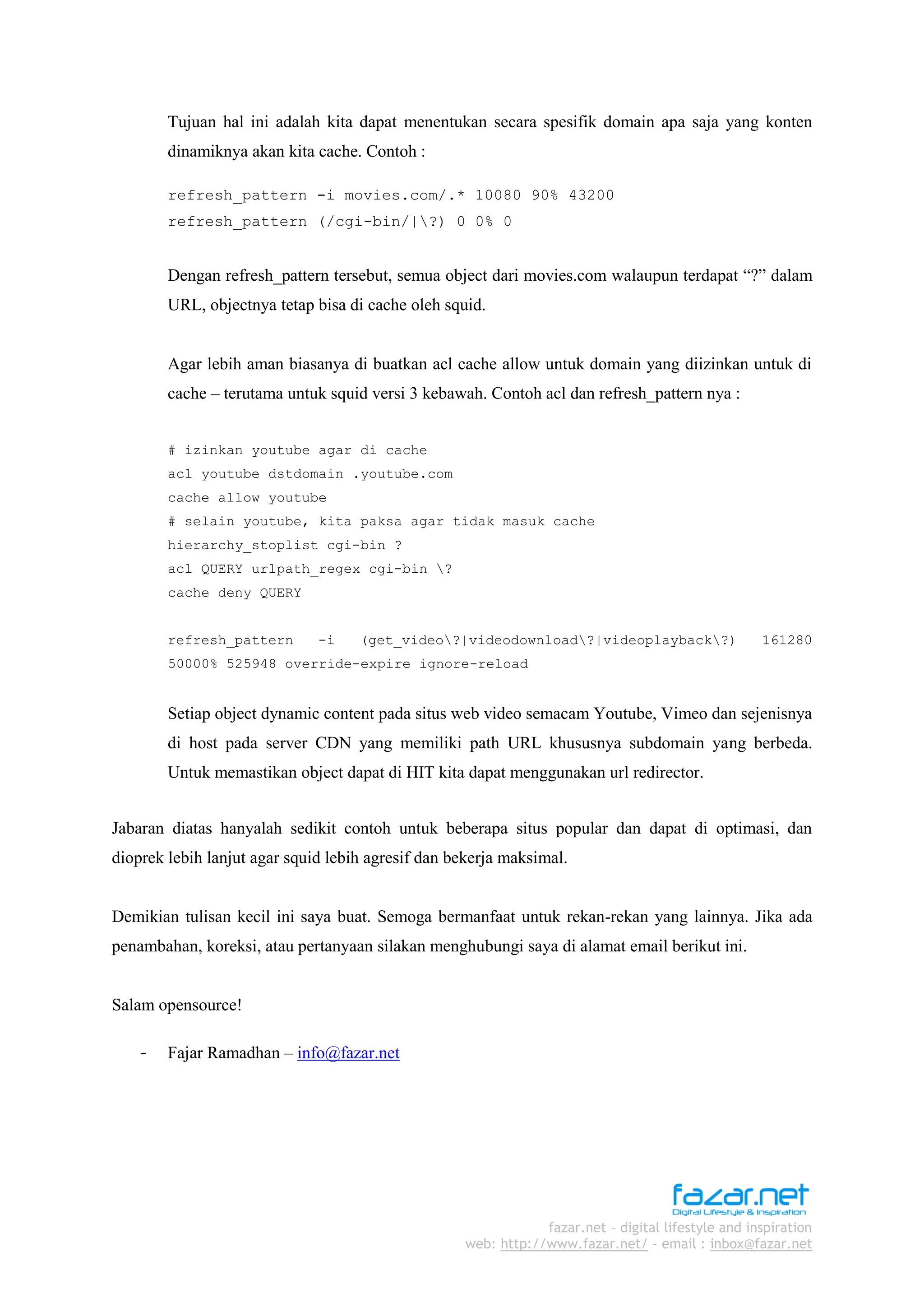 Panduan refresh-pattern-libre | PDF