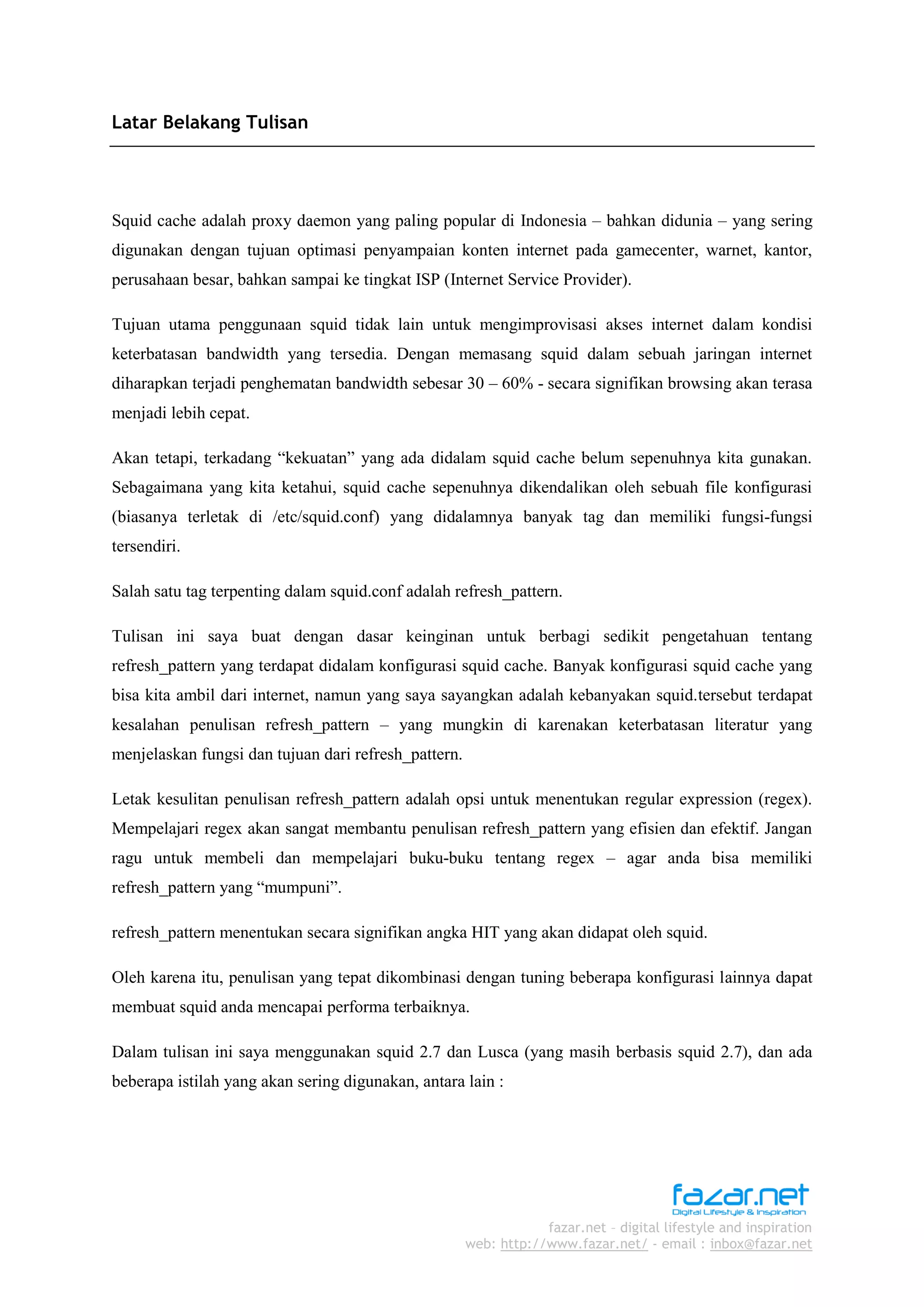 Panduan refresh-pattern-libre | PDF