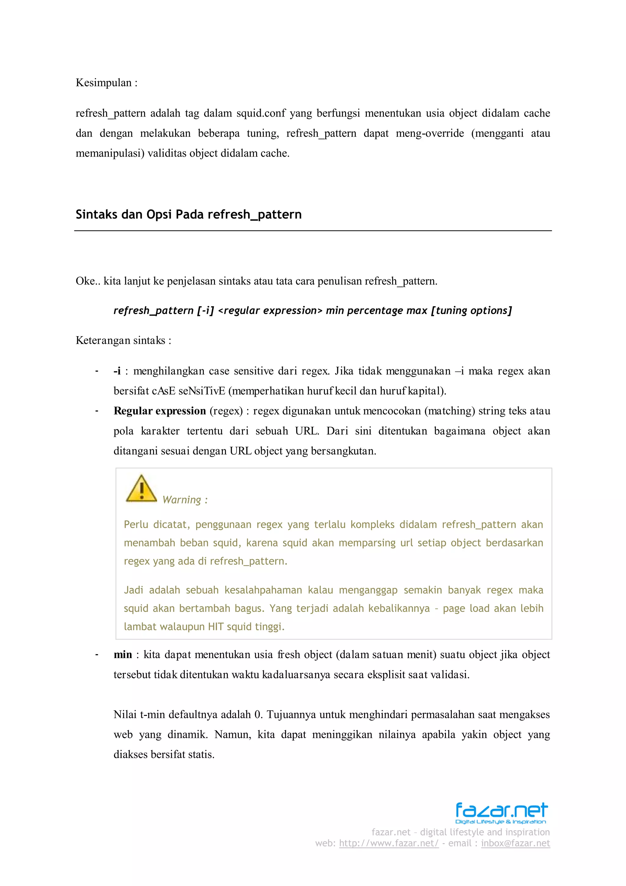 Panduan refresh-pattern-libre | PDF