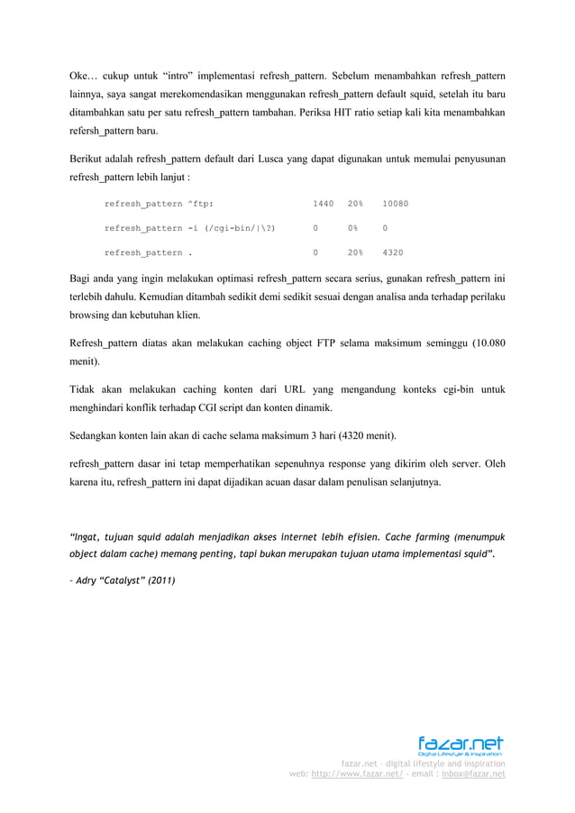Panduan refresh-pattern-libre | PDF