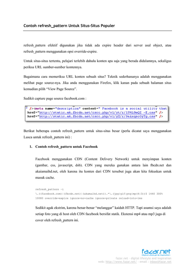 Panduan refresh-pattern-libre | PDF