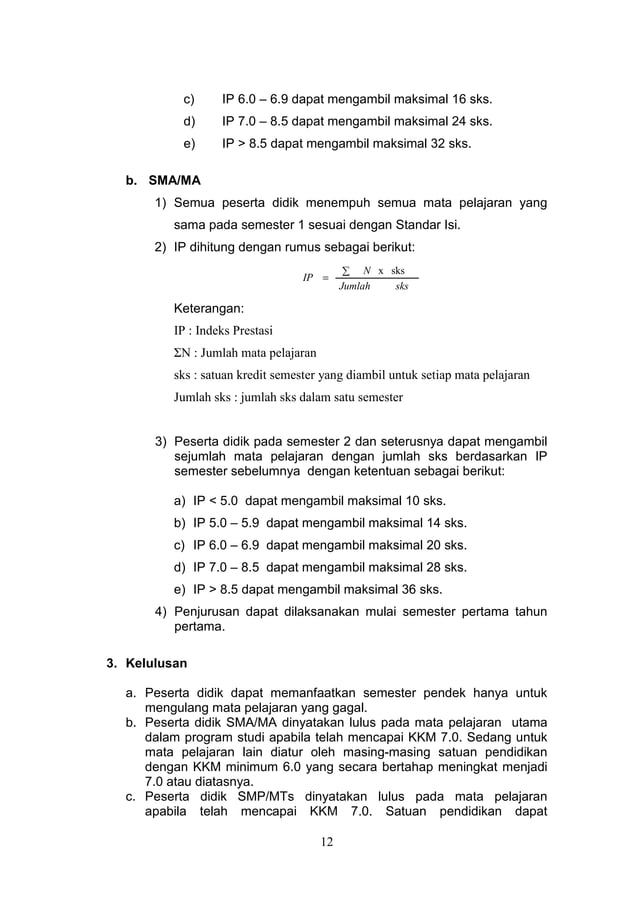 Panduan sks-sm pdan-sma | PDF
