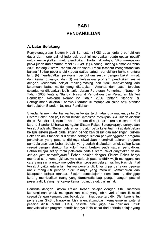 Panduan sks-sm pdan-sma | PDF