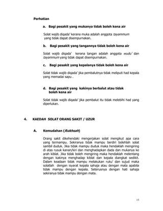Panduan solat bagi pesakit dari jakim | PDF