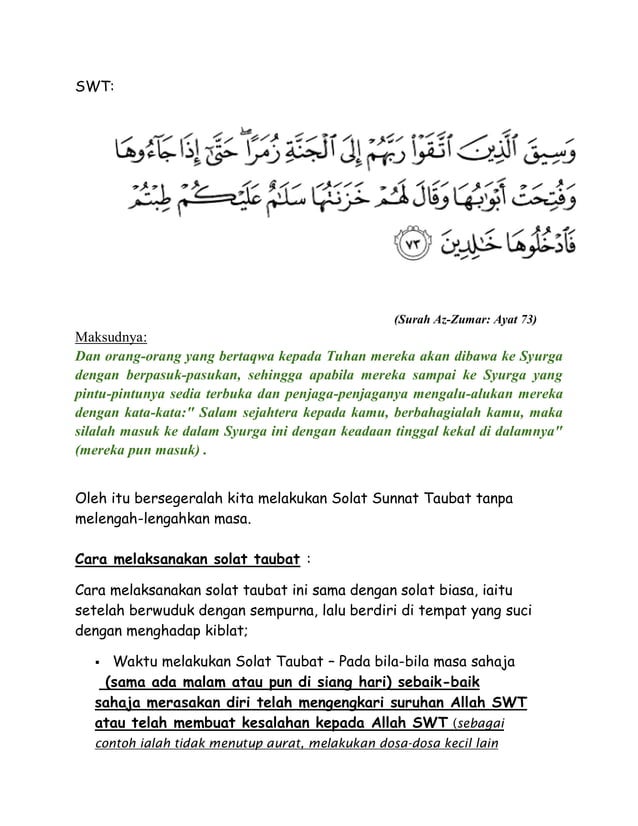Panduan solat-taubat | PDF