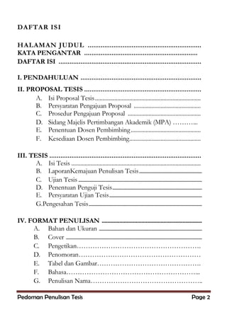 Panduan tesis MIP UMY | PDF