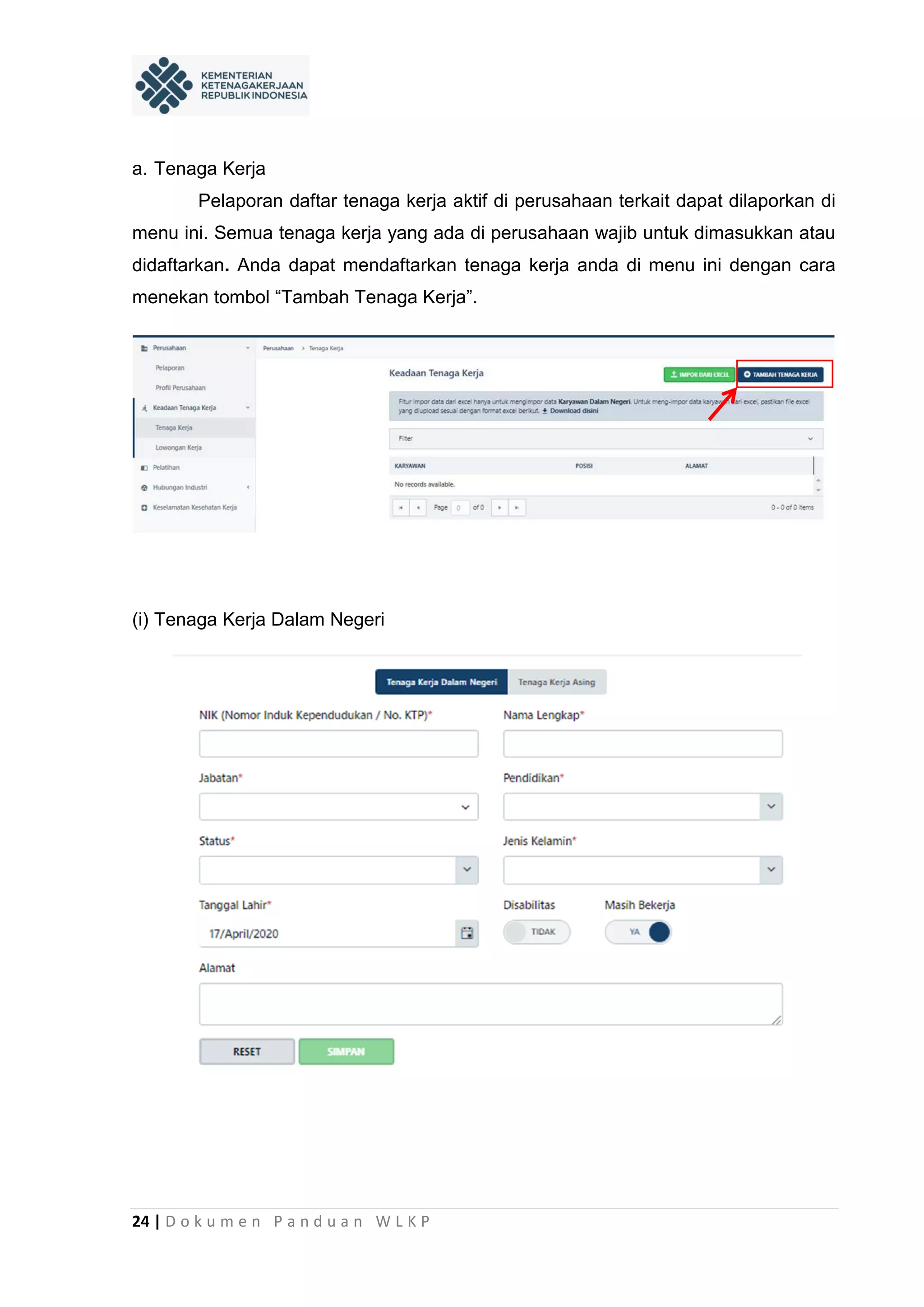 Panduan WLKP 1.0.0 Kemnaker | PDF
