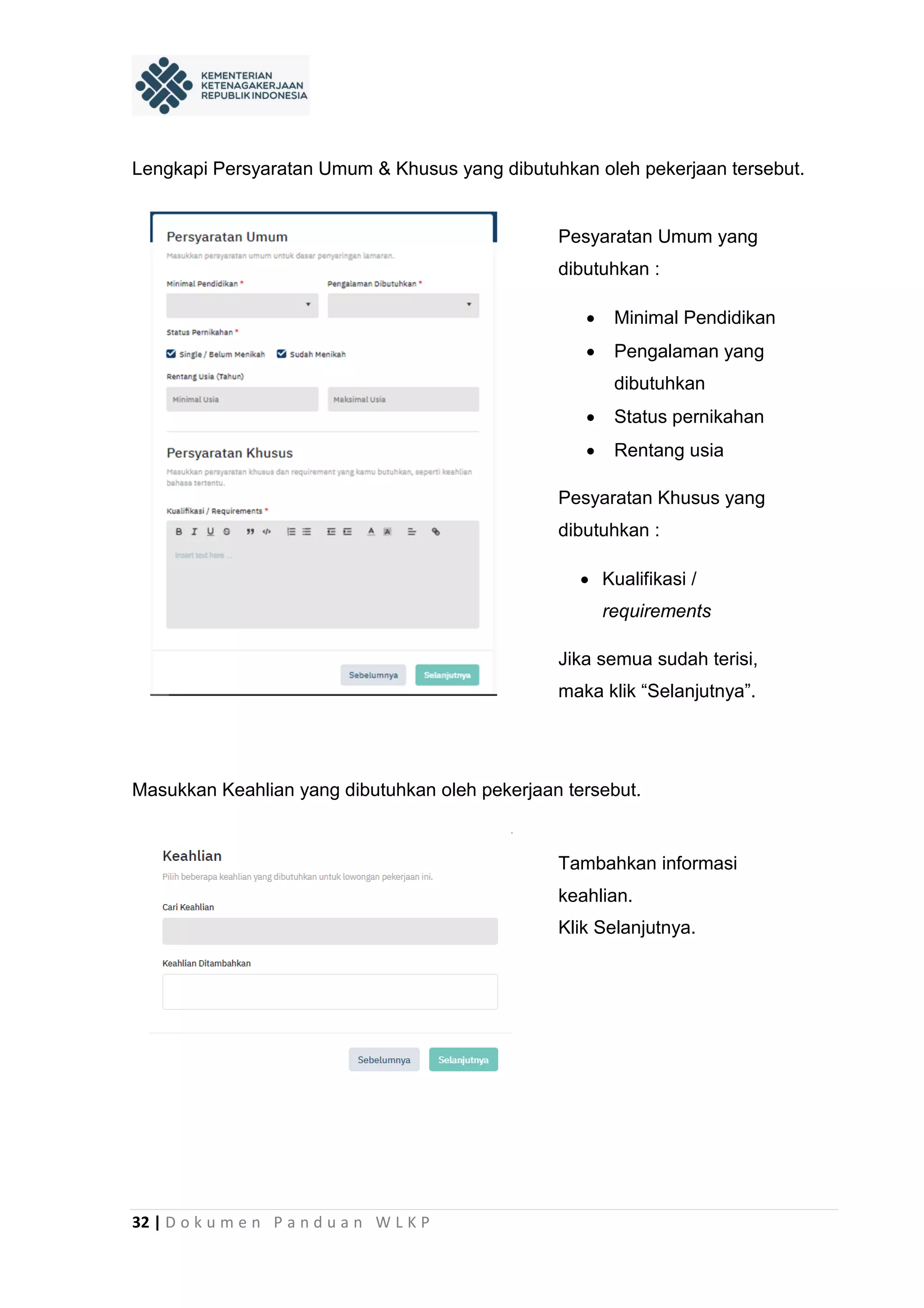 Panduan WLKP 1.0.0 Kemnaker | PDF