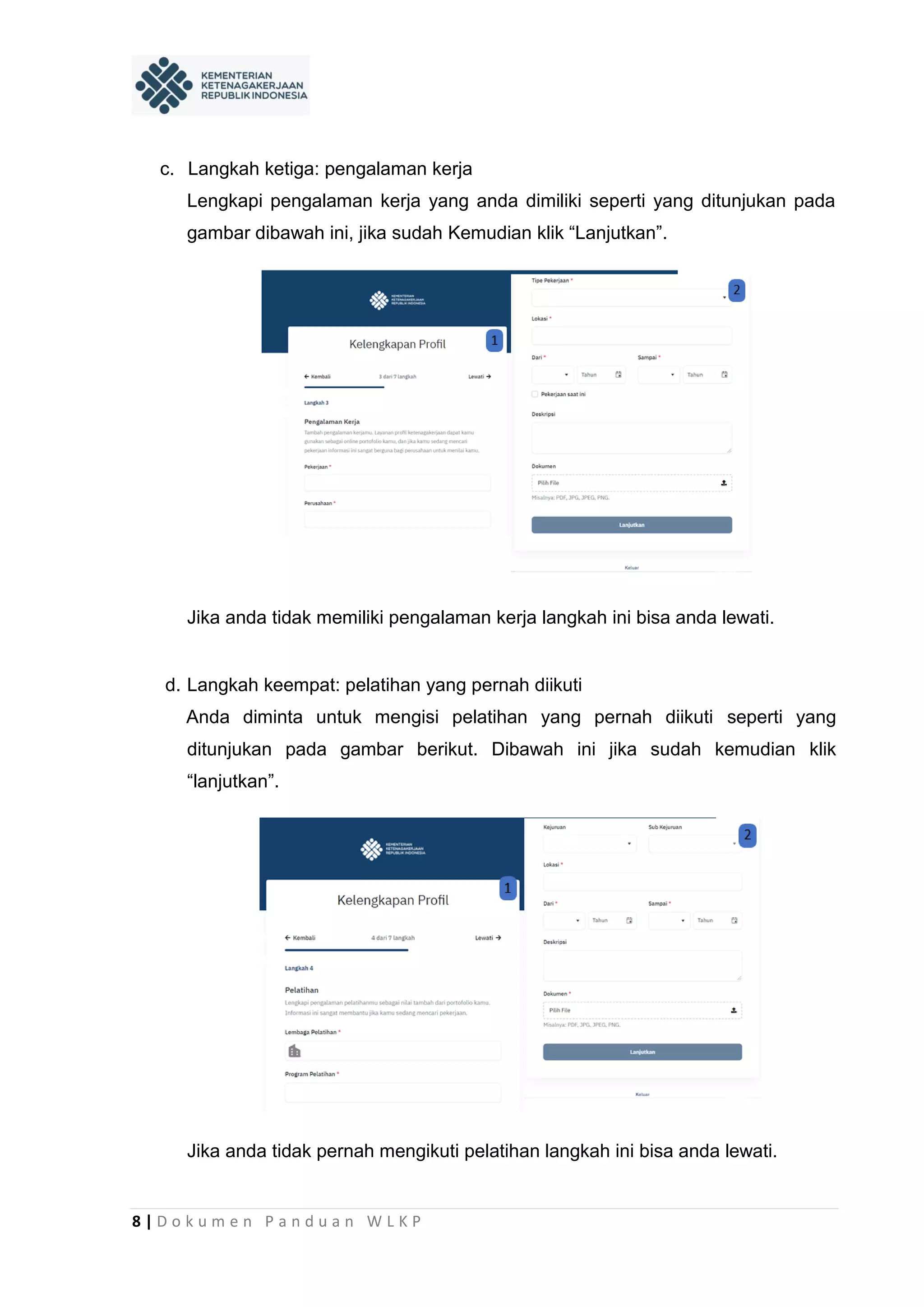 Panduan WLKP 1.0.0 Kemnaker | PDF