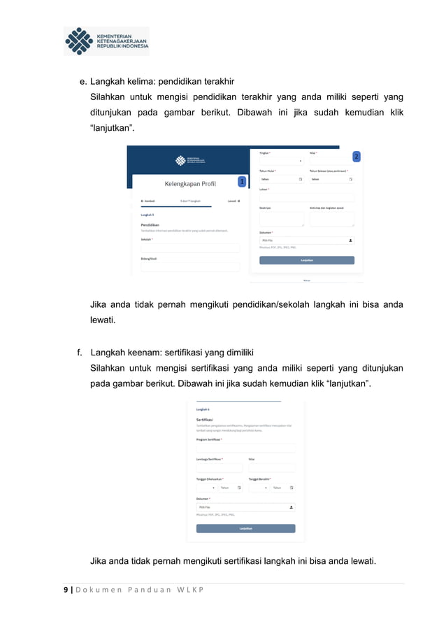 Panduan WLKP 1.0.0 Kemnaker | PDF