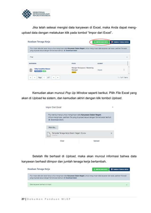 Panduan WLKP 1.0.0 Kemnaker | PDF