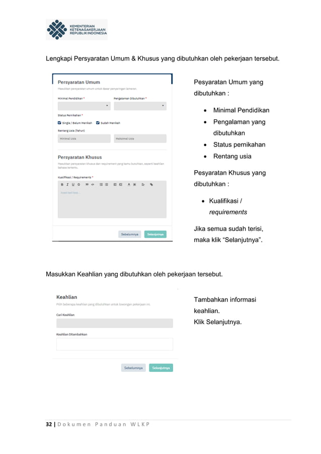Panduan WLKP 1.0.0 Kemnaker | PDF